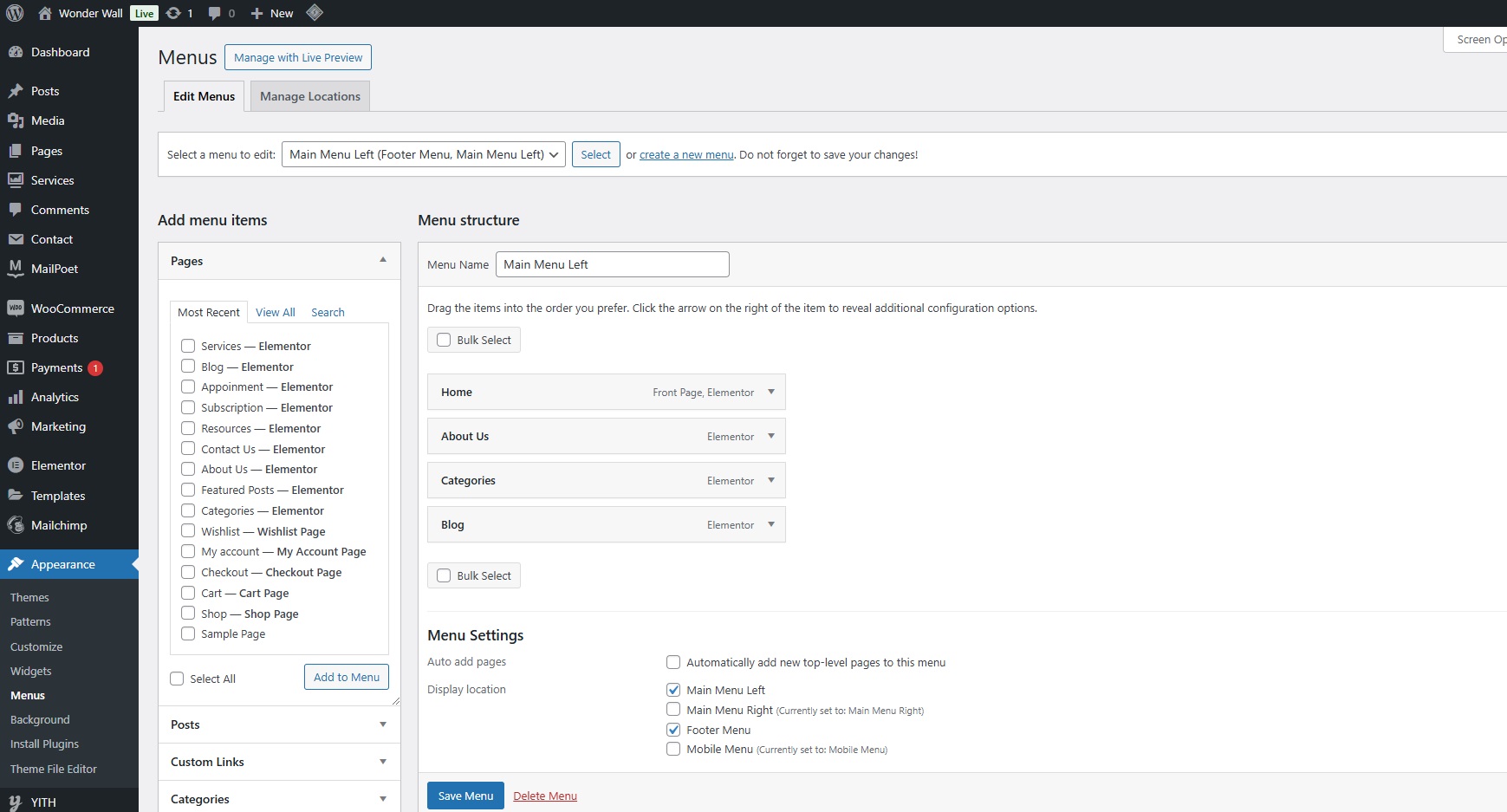 Wonder Wall Navigation Menu – Asuman Amaç